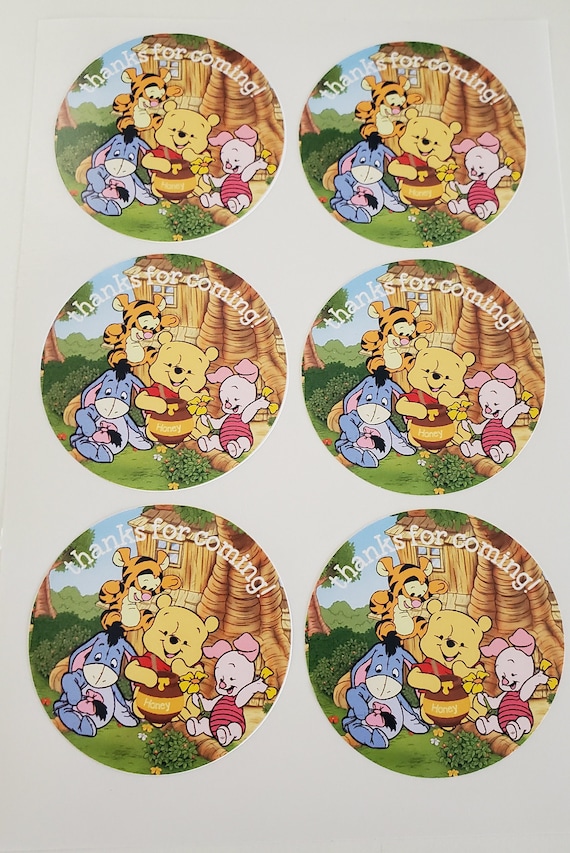 Custom Thank you Stickers - Winnie the Pooh birthday stickers - baby ...