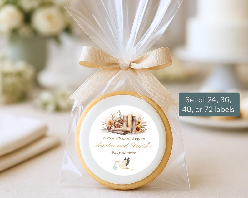 First Edition Baby Shower Stickers - Storybook Personalized Custom ...