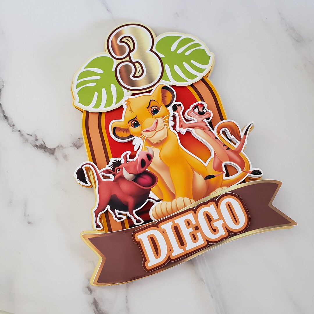 Custom Lion King Cake Topper, Lion King Birthday, Simba Cake Topper ...