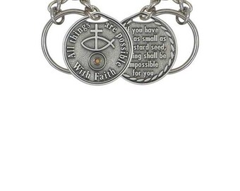 Mustard Seed Keychain Christian Key Ring Faith of A | Etsy