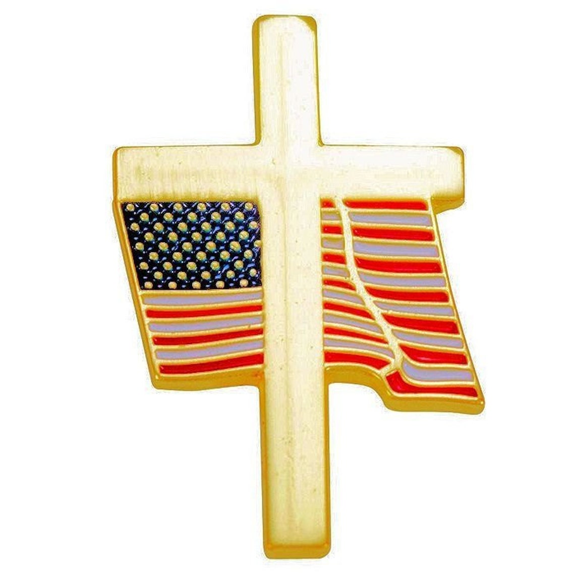 American Flag Gold Cross Christian Lapel Pin set of 3 - Etsy