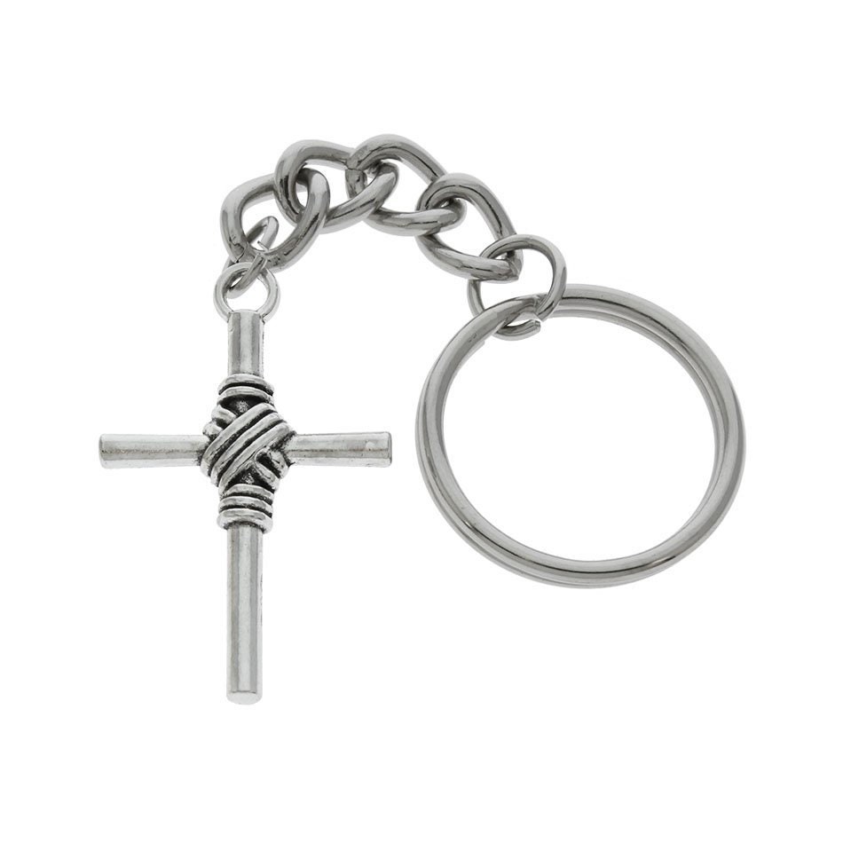 Cross Key Chain in Bronze or Silver Christian Gifts | Etsy