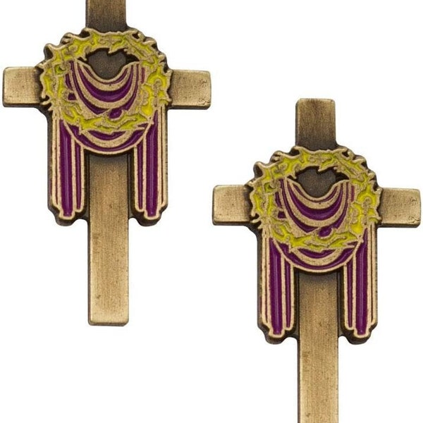 Christian Jewelry Pins With Cross and Crown of Thorns - Etsy