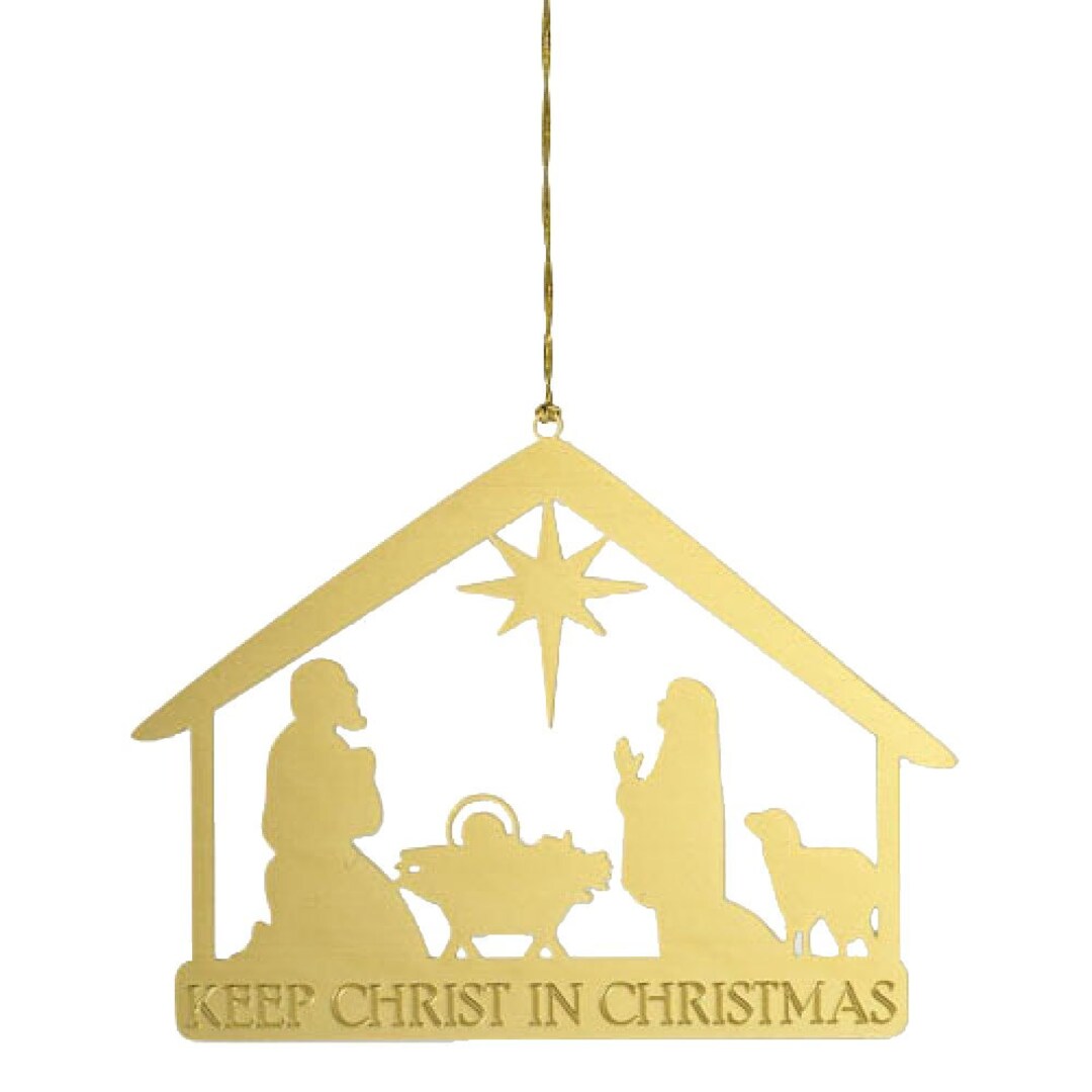 Gold Nativity Scene Ornament Christmas Tree Ornaments - Etsy