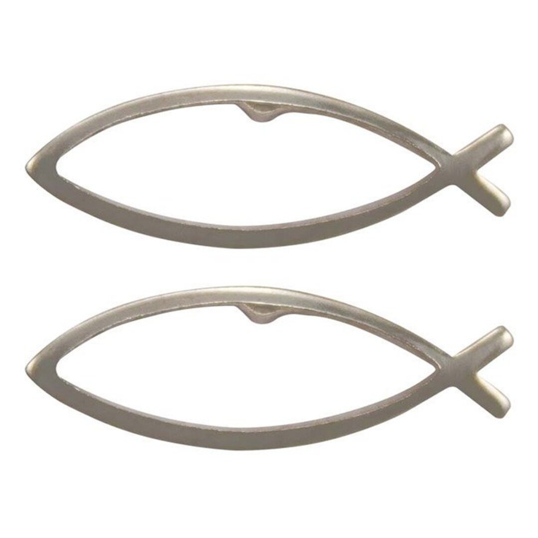 2 Silver Ichthys Jesus Fish Pins Christian Jewelry - Etsy