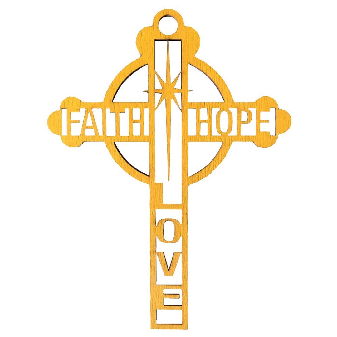 Faith Hope Love Wood Christmas Tree Ornaments - Etsy