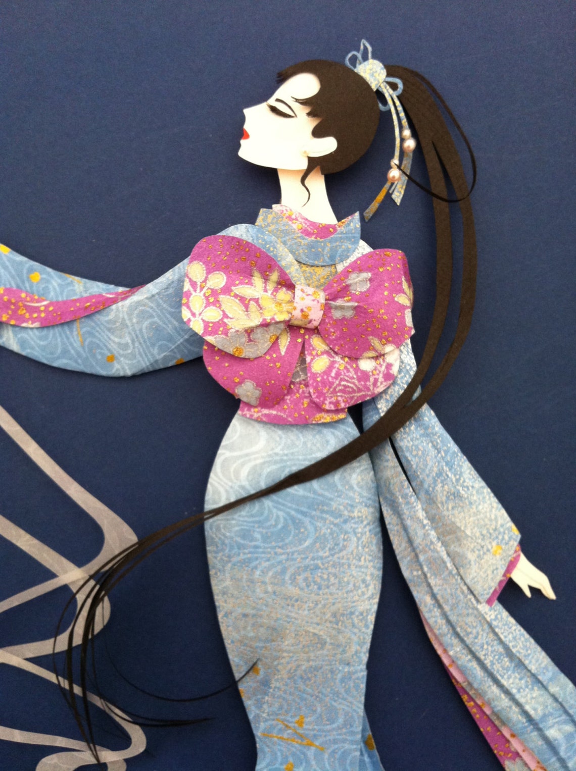 Paper Sculpture of Beautiful Japanese Lady - Etsy