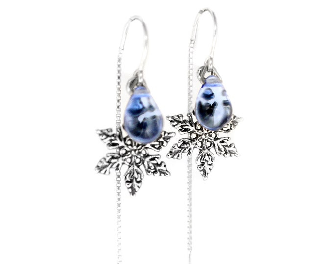 Snowflake Earrings, Sterling Silver Earrings, Winter Wedding Ear ...