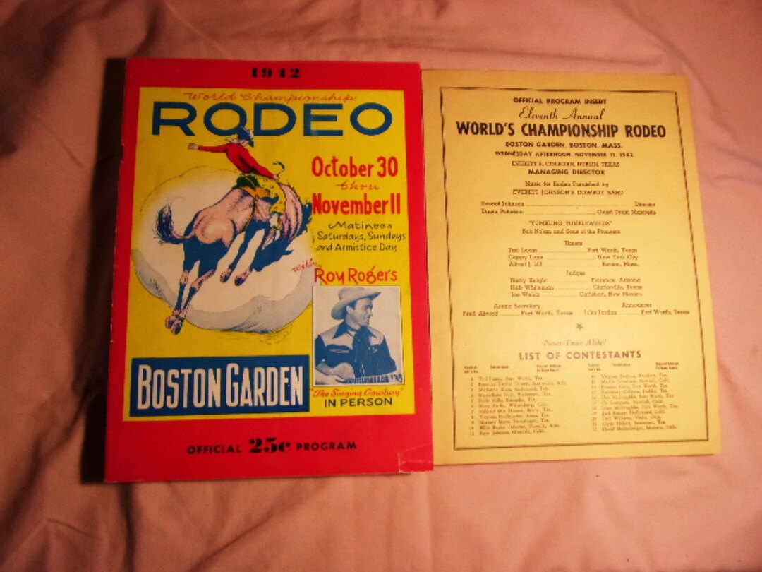 1942 Rodeo Magazine Boston Garden Roy Rogers With Official - Etsy