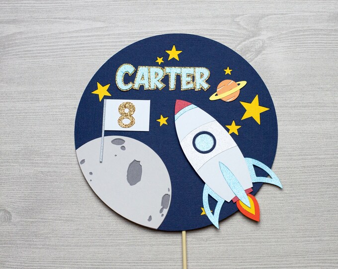Solar System Number Cake Topper, Space Birthday Party, Planet Food Pick ...