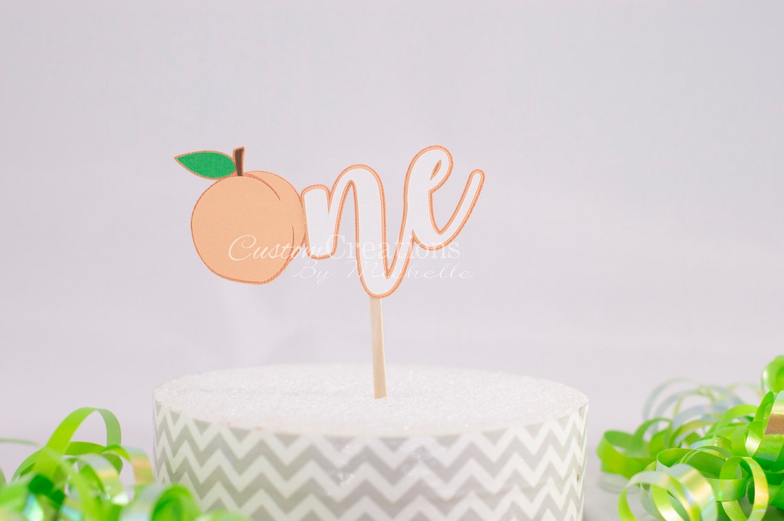 Peach One Cake Topper Tutti Fruity Sweet as a Peach Fruit | Etsy