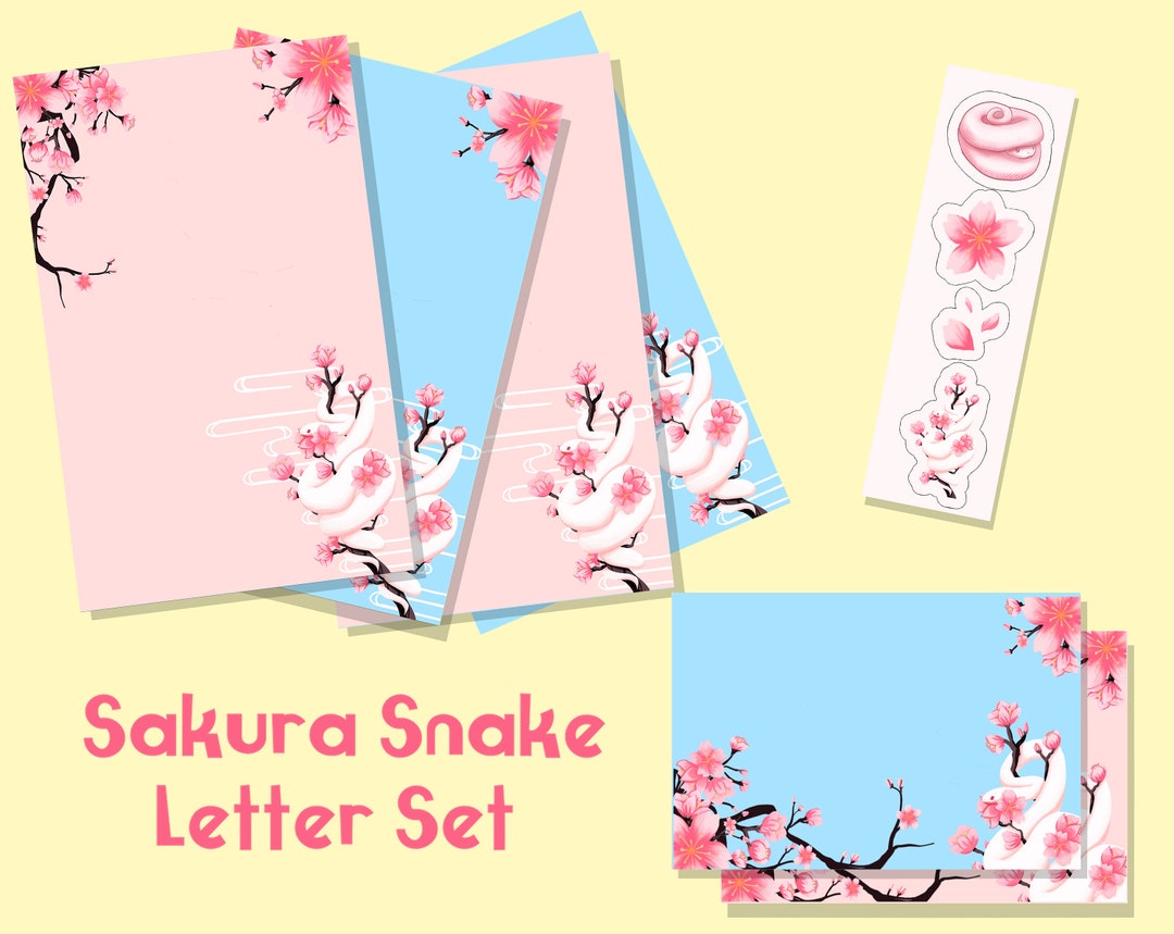 Sakura Snake Letter Set - Etsy
