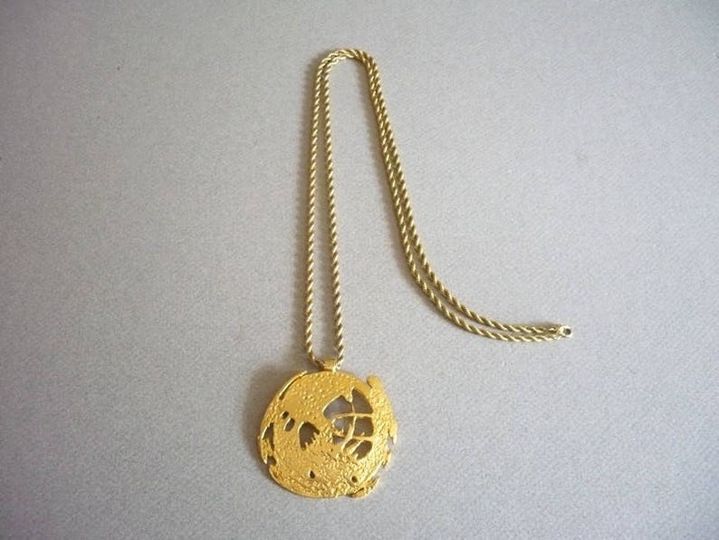 NINO CERRUTI Authentic Vintage Gold Plated Pendant Long - Etsy