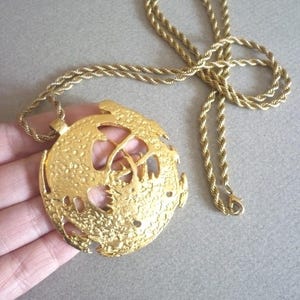 NINO CERRUTI Authentic Vintage Gold Plated Pendant Long Necklace/chain ...