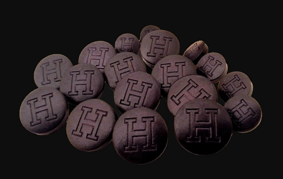 HERMES ~ Authentic Vintage Black Leather Buttons - Price for 1 Button ...
