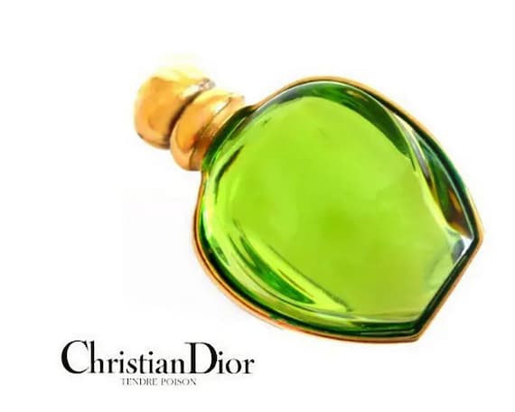CHRISTIAN DIOR Authentic Vintage Gold & Green Perfume Bottle | Etsy