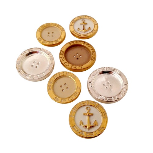 HERMES Authentic Vintage Black Leather Buttons Price for 1 - Etsy