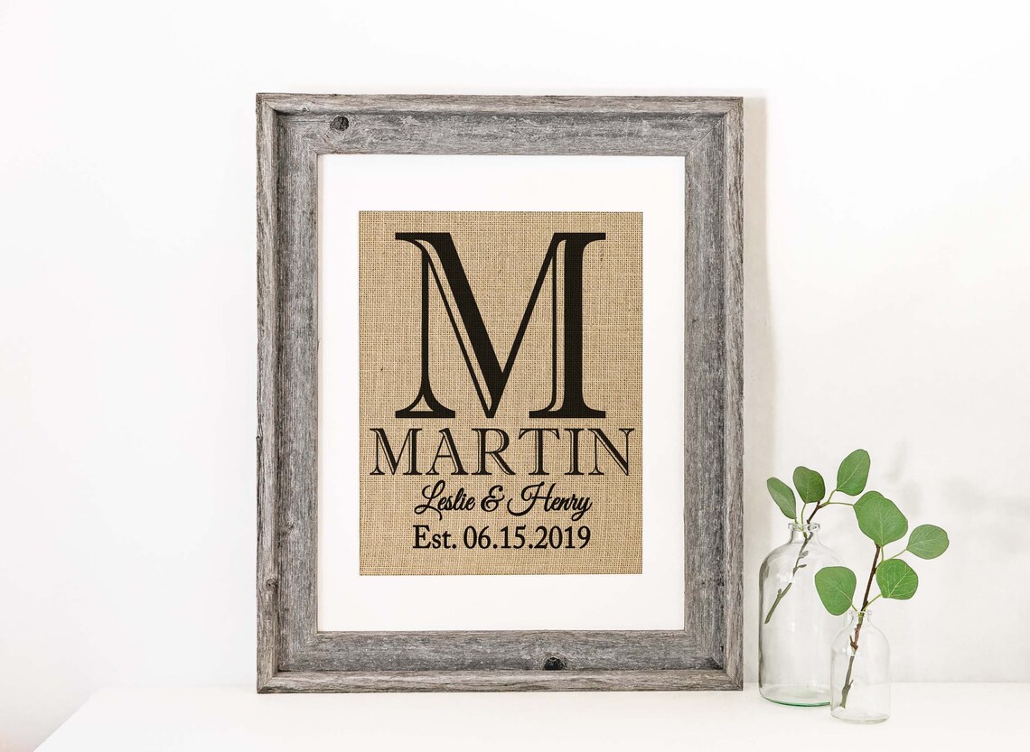 Personalized Burlap Sign Burlap Wedding Print Bridal Shower - Etsy
