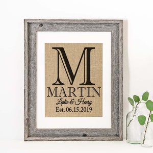 Personalized Burlap Sign, Burlap Wedding Print, Bridal Shower, Burlsp ...