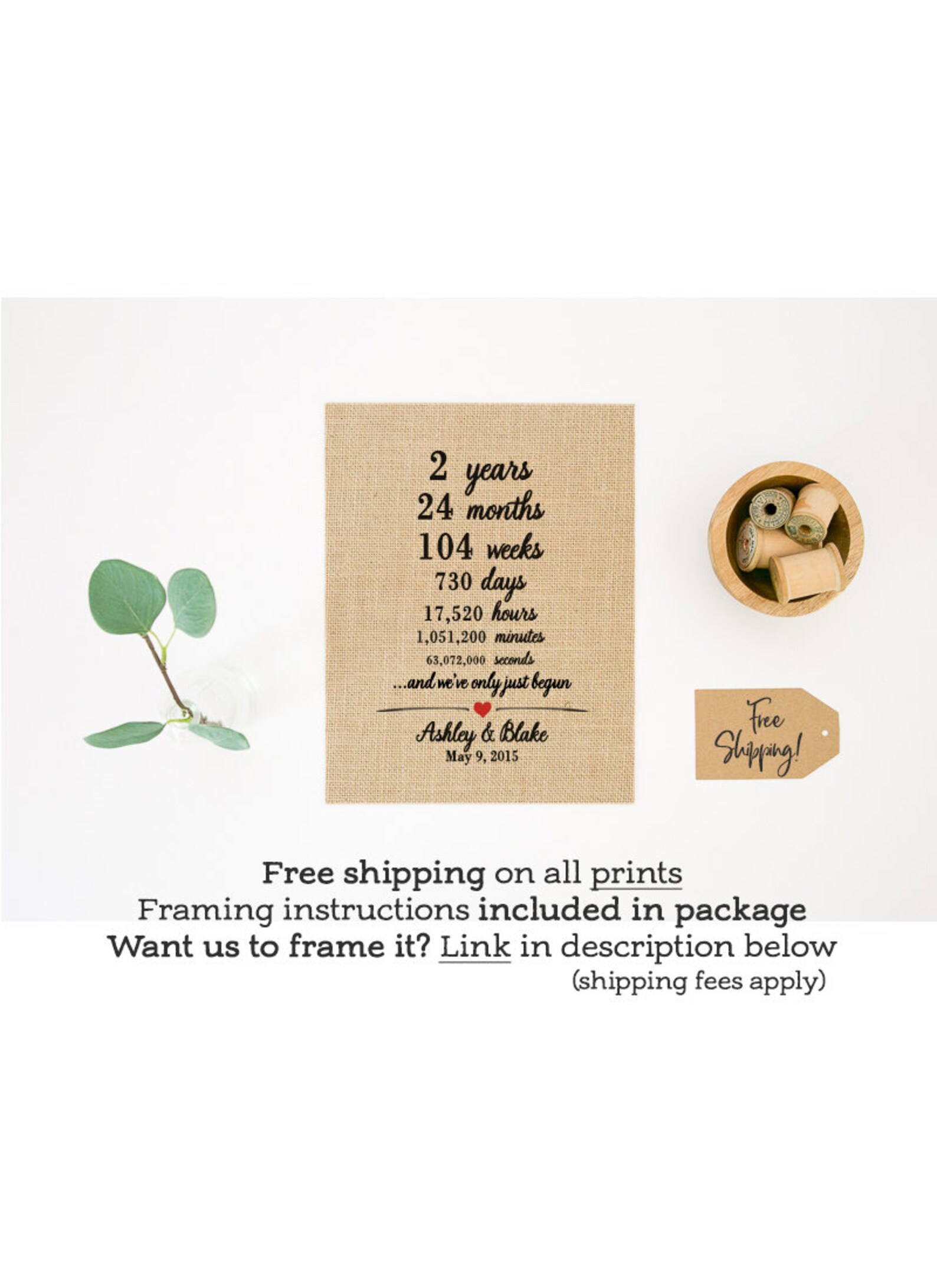 2 Years Together 2nd Anniversary Gift for Her Romantic Gift - Etsy