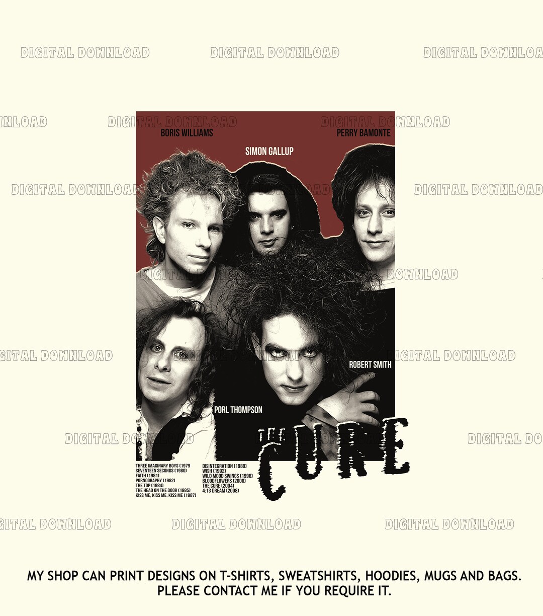 The Cure Tour Png, the Cure Tour Digital, Simon Gallup Svg, Cricut, the Cure Png, the Cure Pdf ...