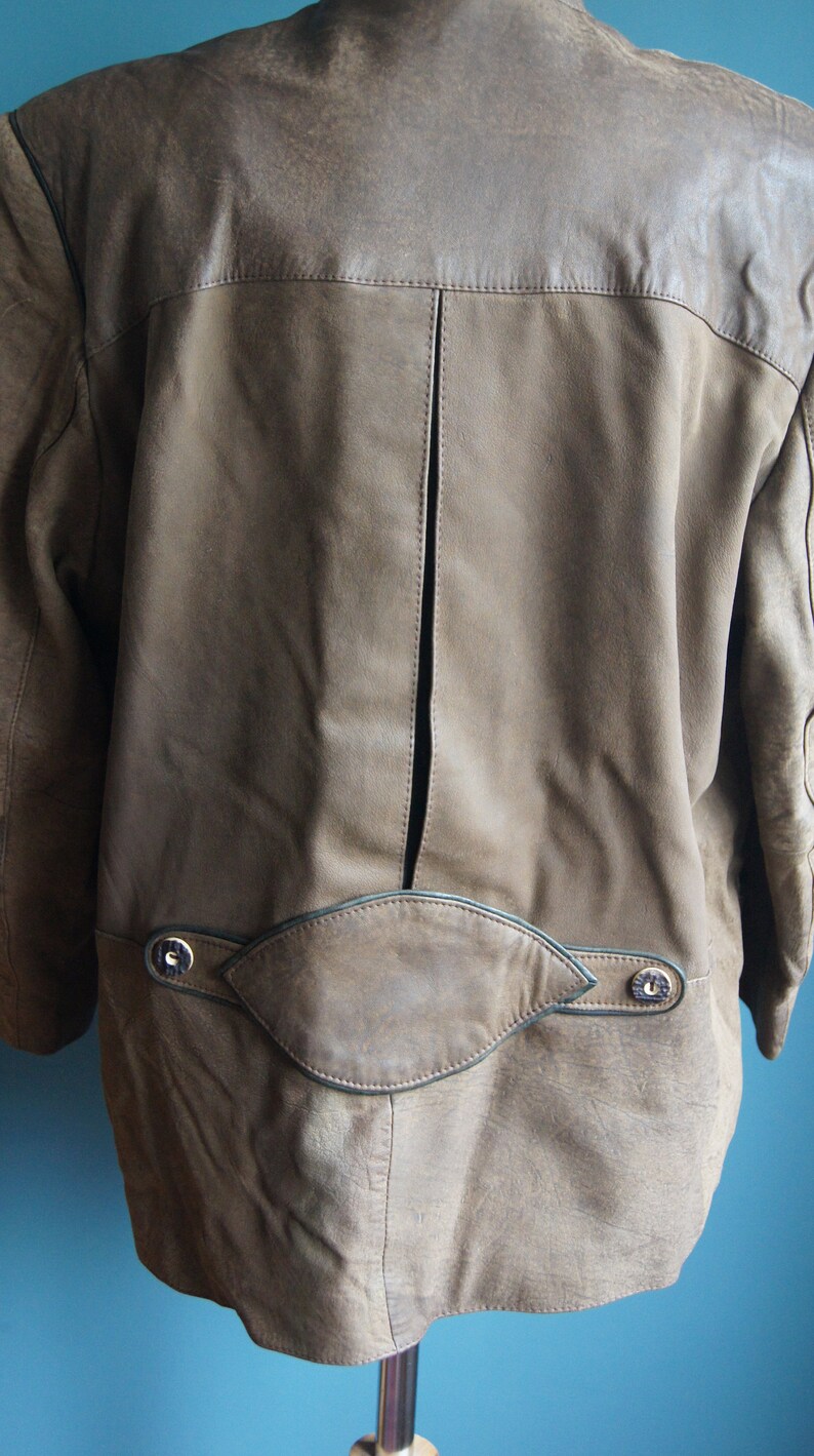 Real Leather Bavarian Mens Jacket Trachten Hunting Jacket Size EUR 42 ...