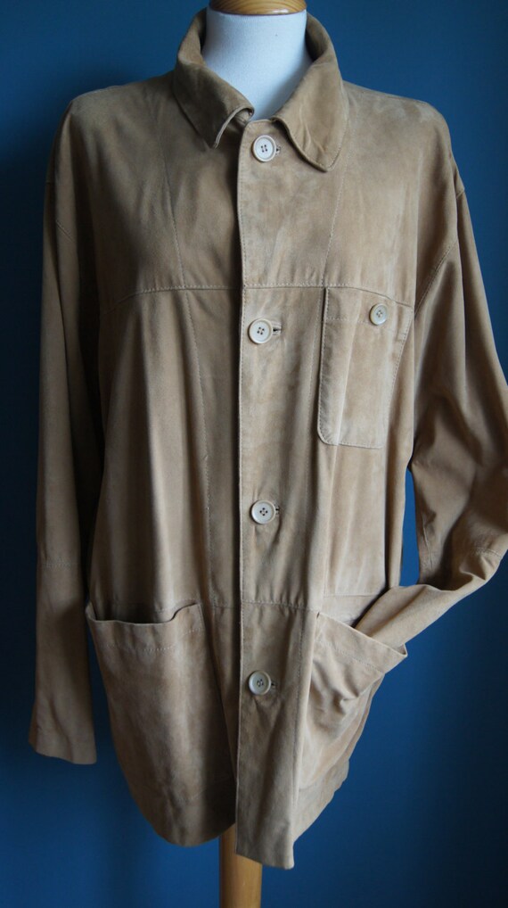 Super Soft Men's Jacket Size L 52/54 Genuine Suede Leather | Etsy