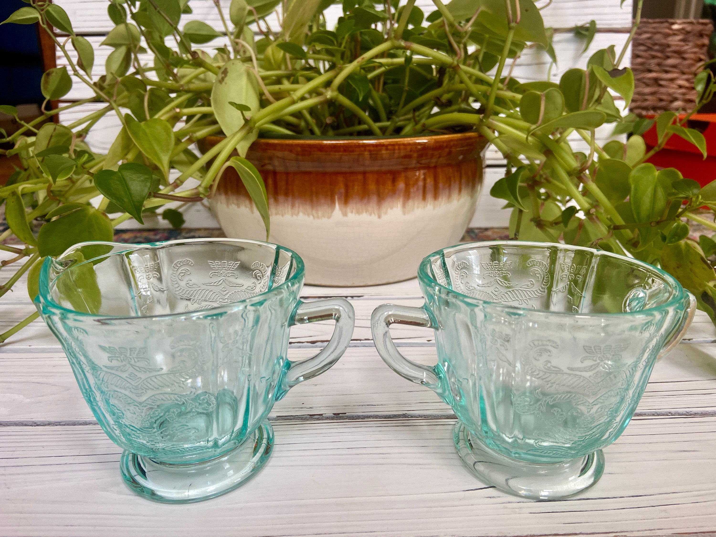 Aqua Colored Depression Glass