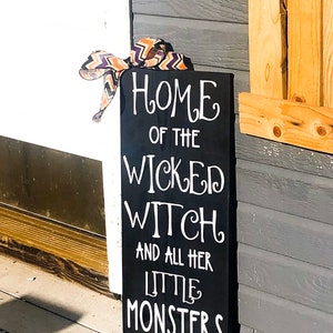 Wicked Witch Sign / Front Door Halloween Sign / Home of Wicked Witch ...