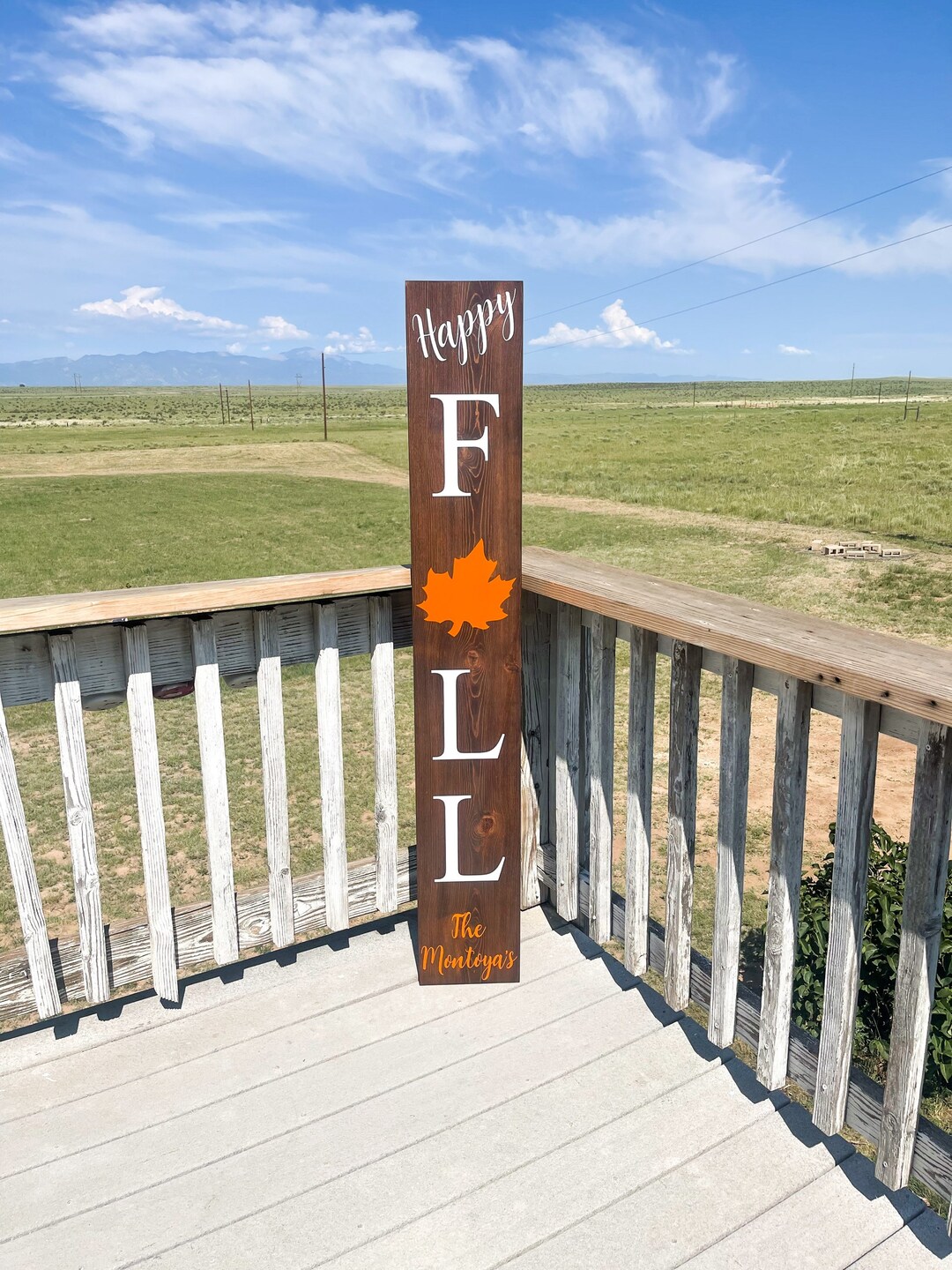 Tall Brown Porch Leaner Happy Fall Front Door Sign/ Custom With Last ...