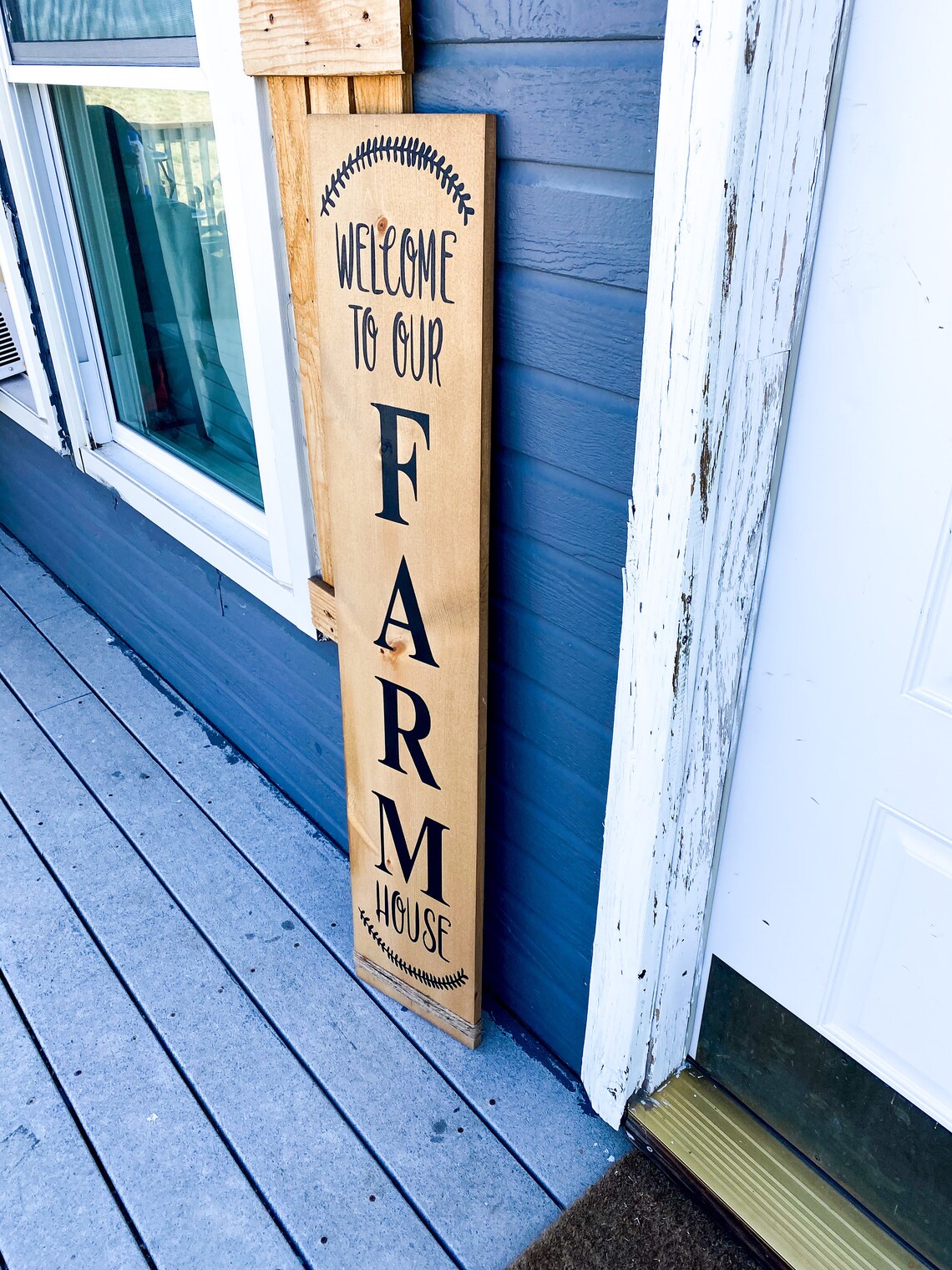 Welcome to our Farm House sign / Welcome farm sign w/ twine at | Etsy