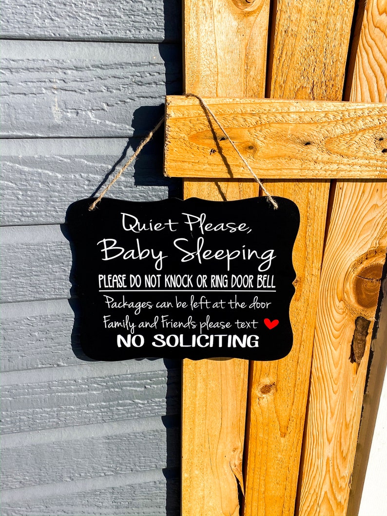 Quiet Please Baby Sleeping / Do Not Ring Bell Sign / No Soliciting Sign ...