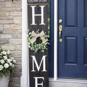 Rustic HOME Porch Sign | Vertical Welcome Door Sign | Farmhouse Front ...