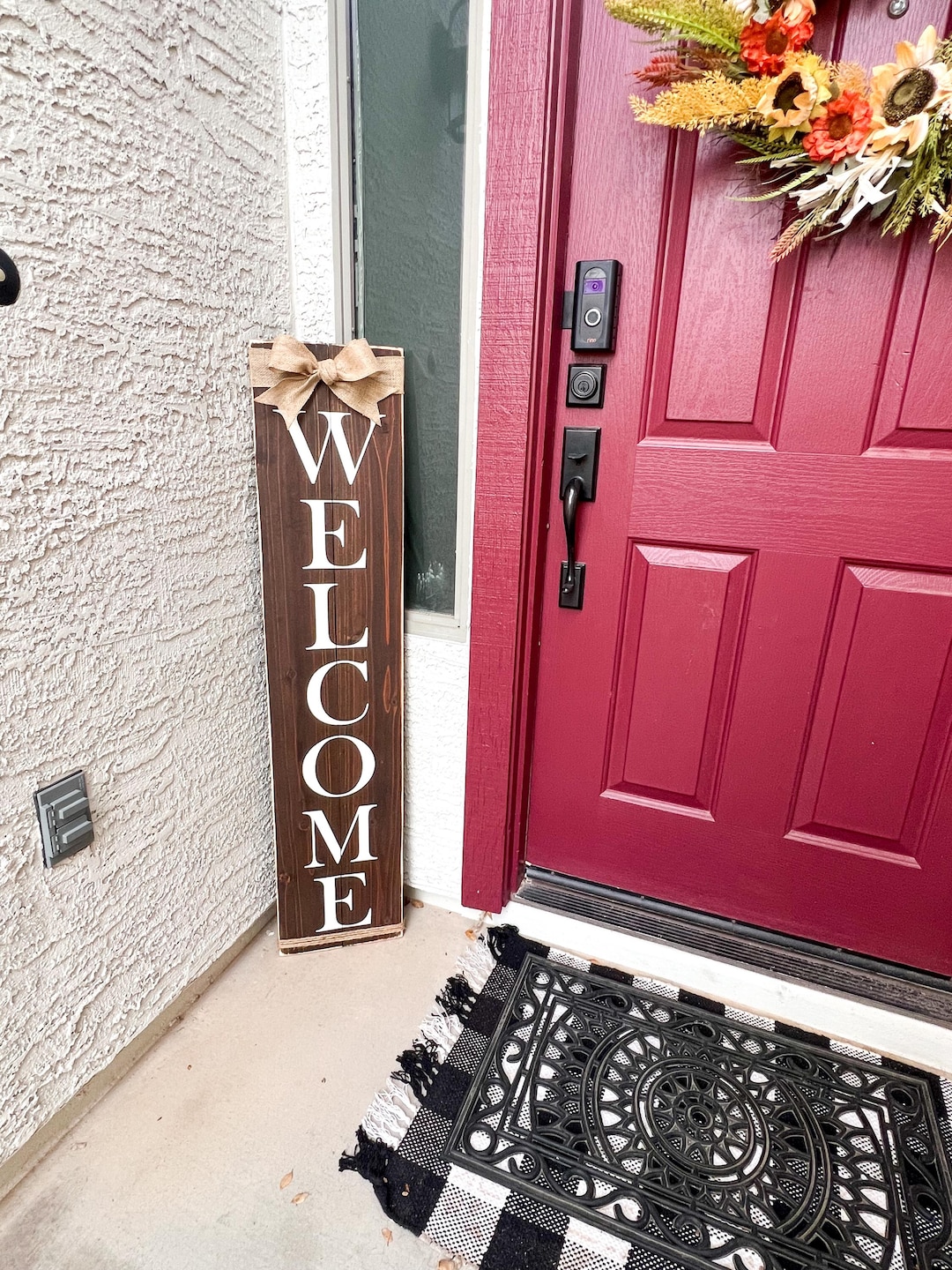 Personalized Color Welcome Sign – Vertical Farmhouse Porch Sign – 10 ...