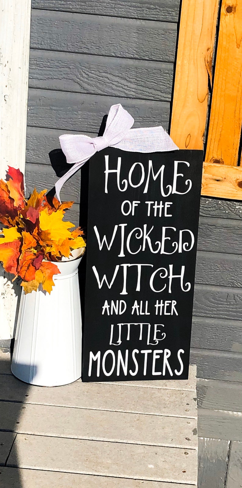 Wicked witch sign / Front door Halloween sign / Home of wicked | Etsy
