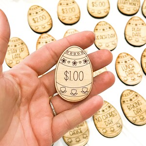 Easter Egg Engraved Wooden Prize Tokens / Easter Egg Hunt Prizes ...