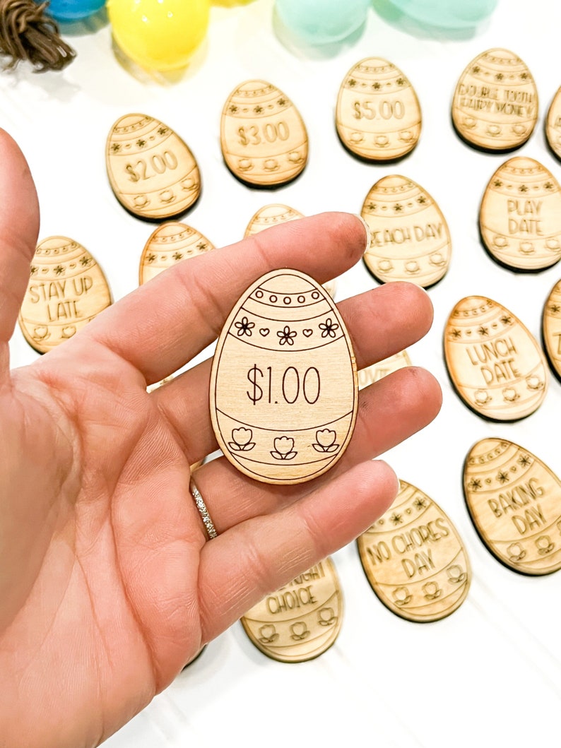 Easter Egg Engraved Wooden Prize Tokens / Easter Egg Hunt - Etsy