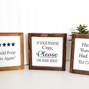 Funny Bathroom Sign / Framed If Your Poop Be Cray Sign / Farmhouse ...