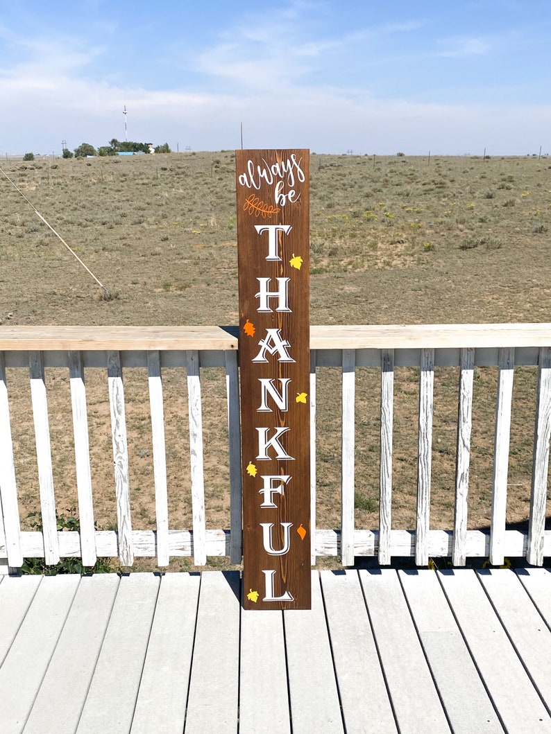 Thanksgiving Front Door Sign: Always Be Thankful Wooden Decor - Etsy