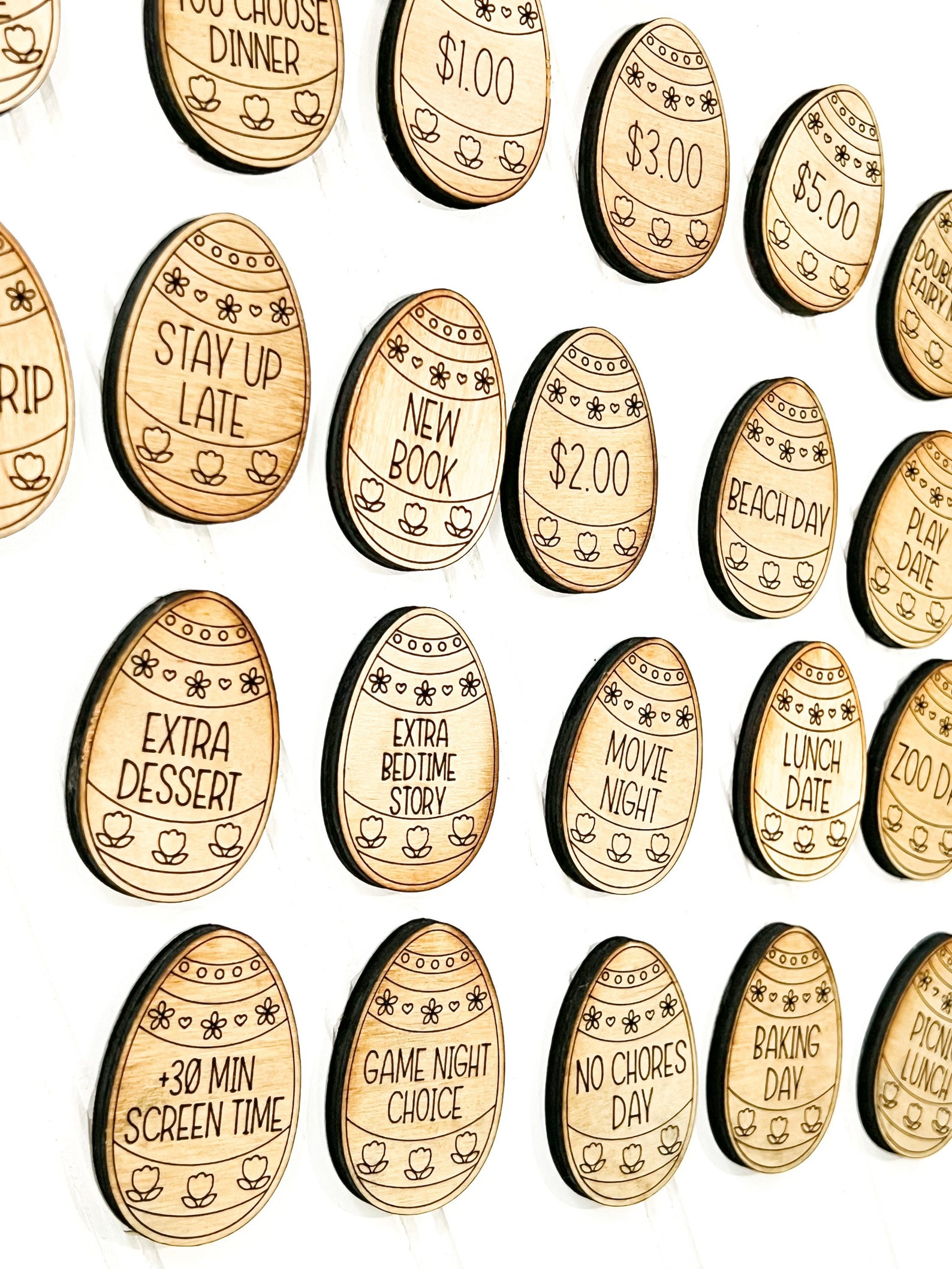 Easter Egg Engraved Wooden Prize Tokens / Easter Egg Hunt - Etsy
