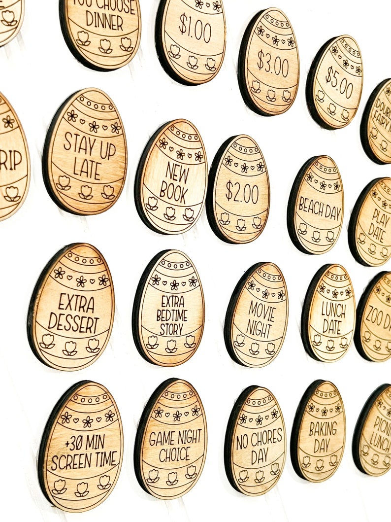 Easter Egg Engraved Wooden Prize Tokens / Easter Egg Hunt - Etsy