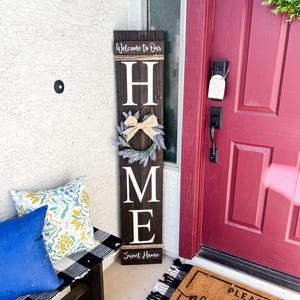 Rustic HOME Porch Sign | Vertical Welcome Door Sign | Farmhouse Front ...