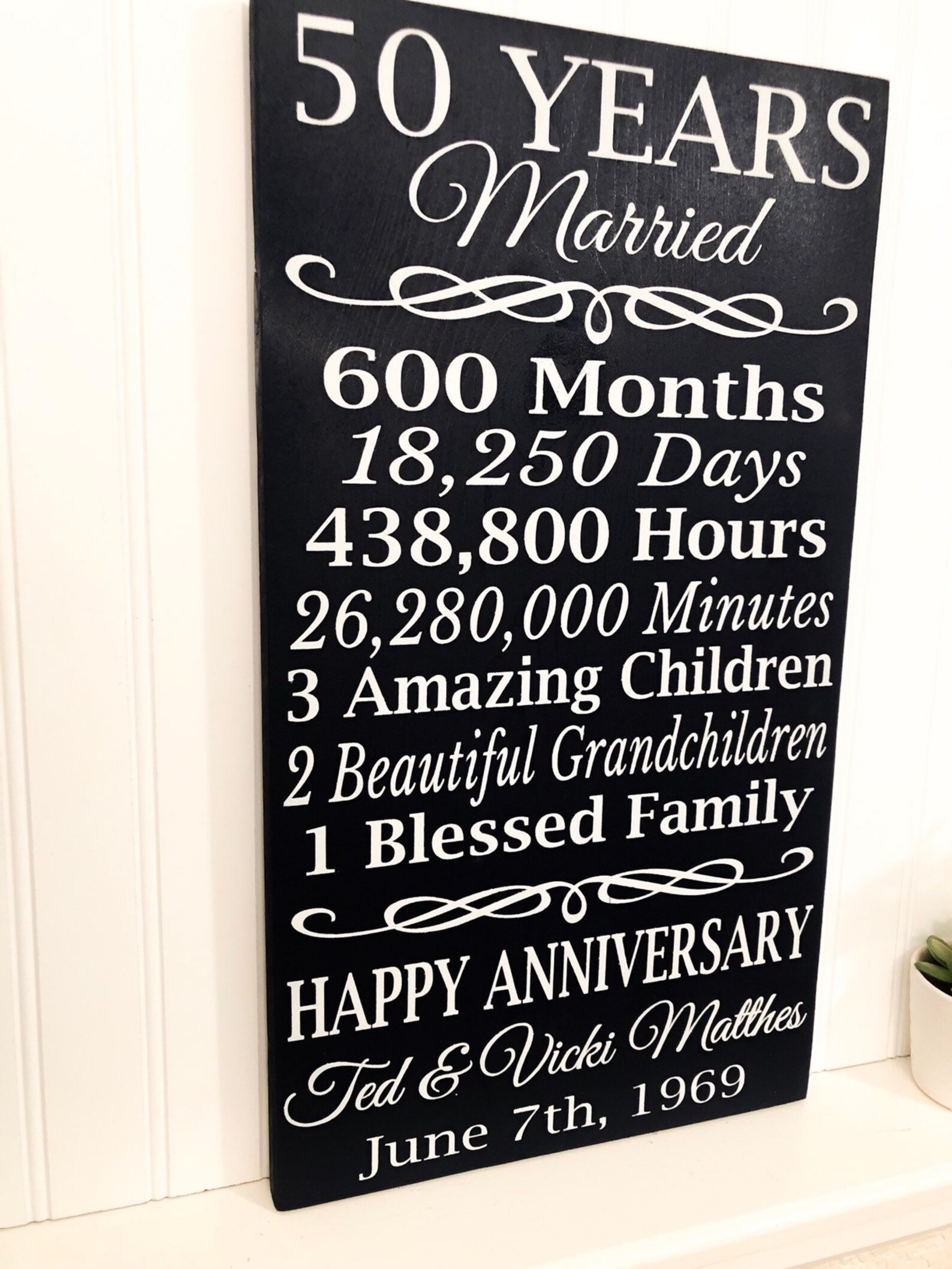 50 Years Married Sign / Anniversary Wood Sign / 50th - Etsy