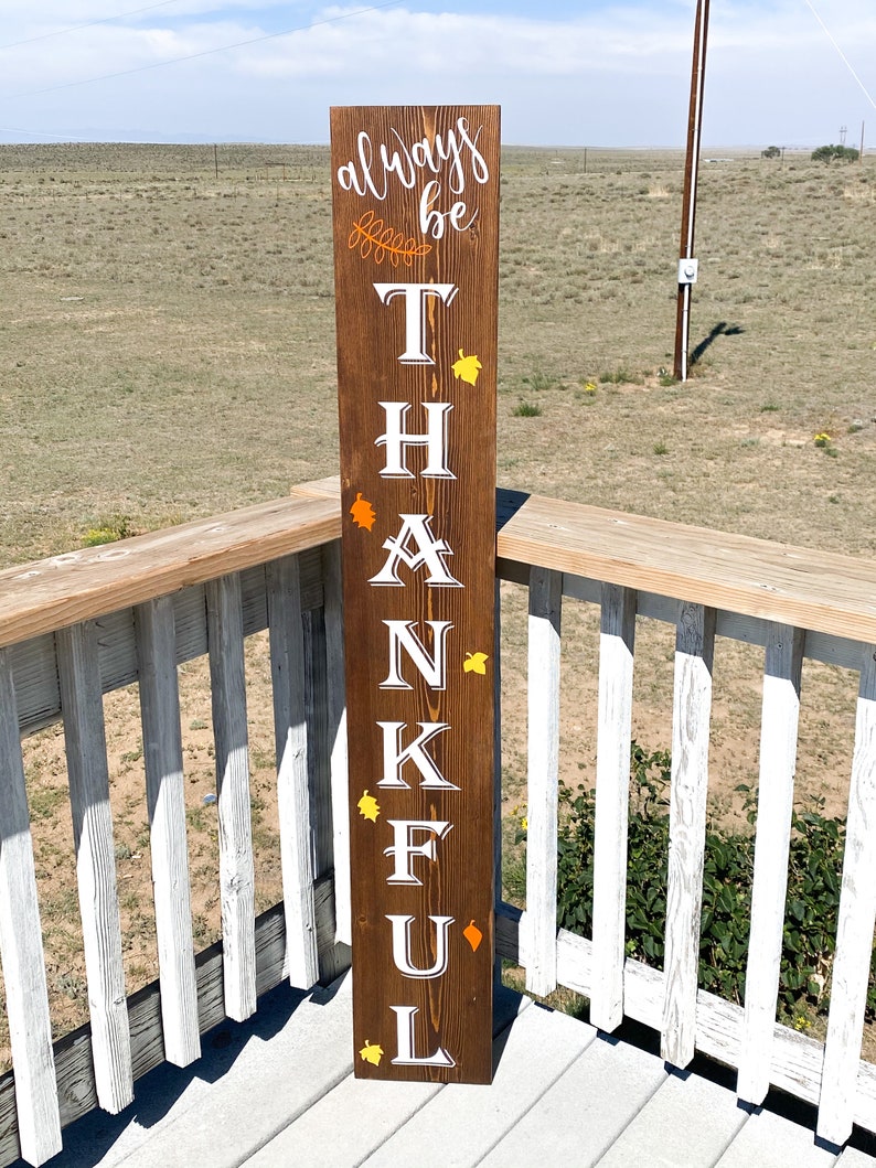 Thanksgiving Front Door Sign / Always Be Thankful Wooden Sign - Etsy
