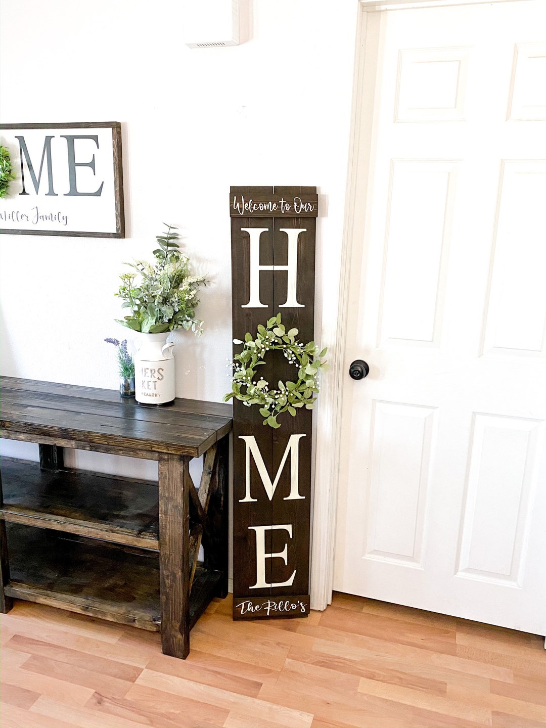 Wood Home Door Sign / Personalized Wooden Front Door Sign / Home Sign ...