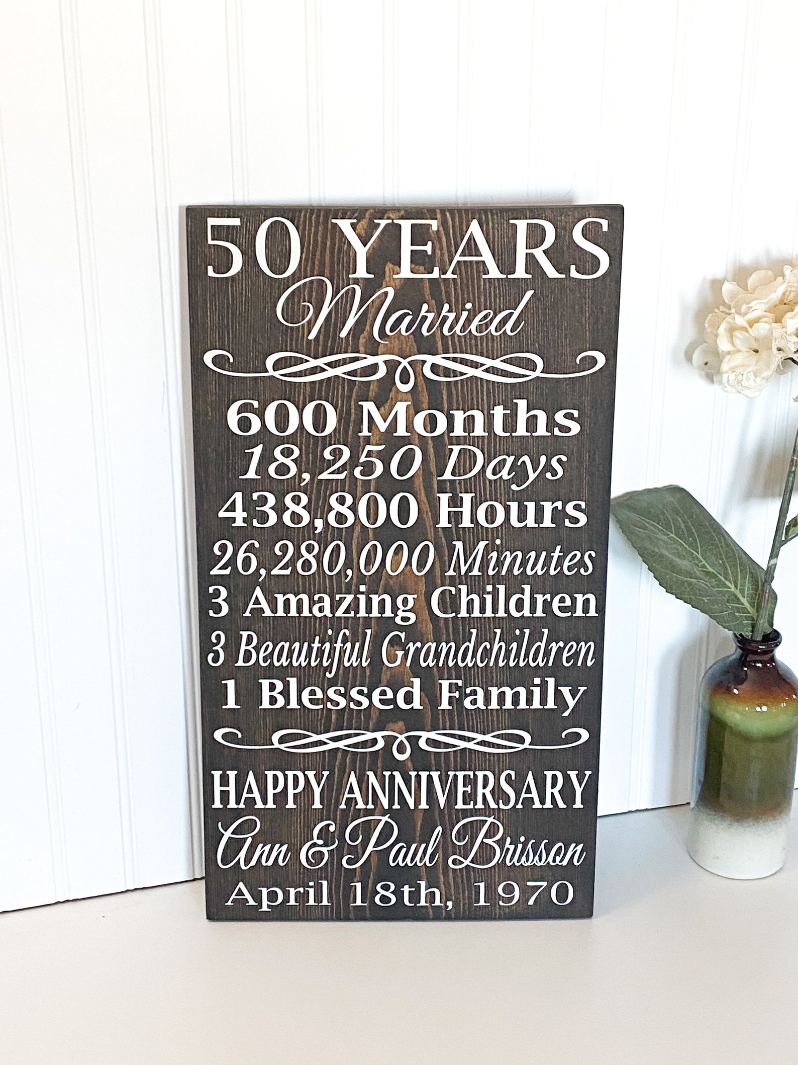 50 Years Married Sign / Anniversary Wood Sign / 50th - Etsy