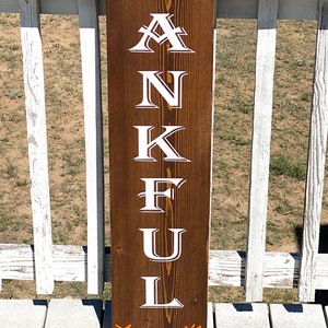 Thanksgiving Front Door Sign / Grateful, Blessed & Thankful Wooden Sign ...
