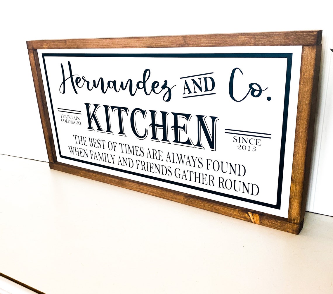 Personalized Name Kitchen Framed Sign / Farmhouse Style Sign / Kitchen ...