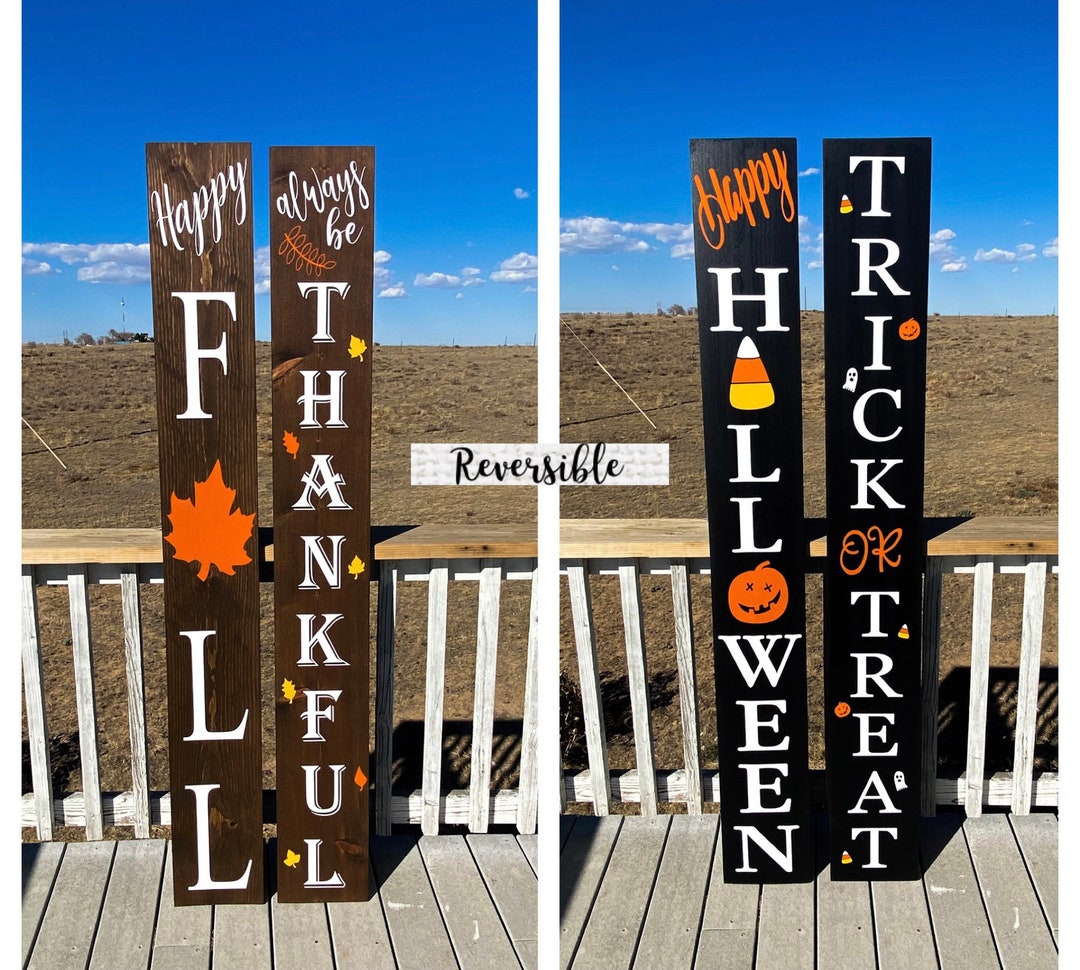 Reversible Happy Fall/happy Halloween and Always Be - Etsy