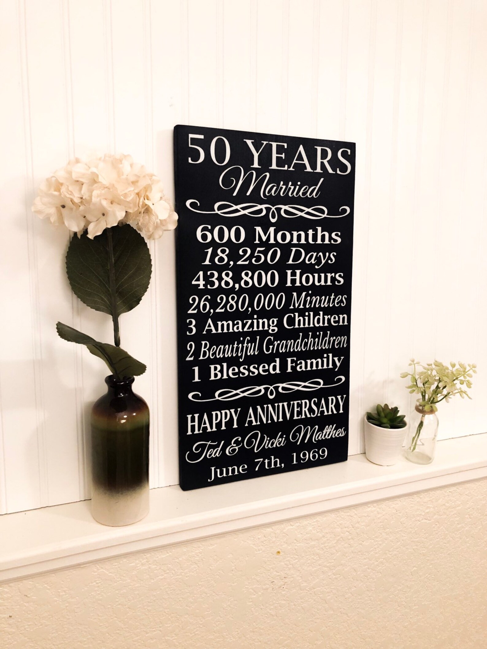 50 Years Married Sign / Anniversary Wood Sign / 50th - Etsy